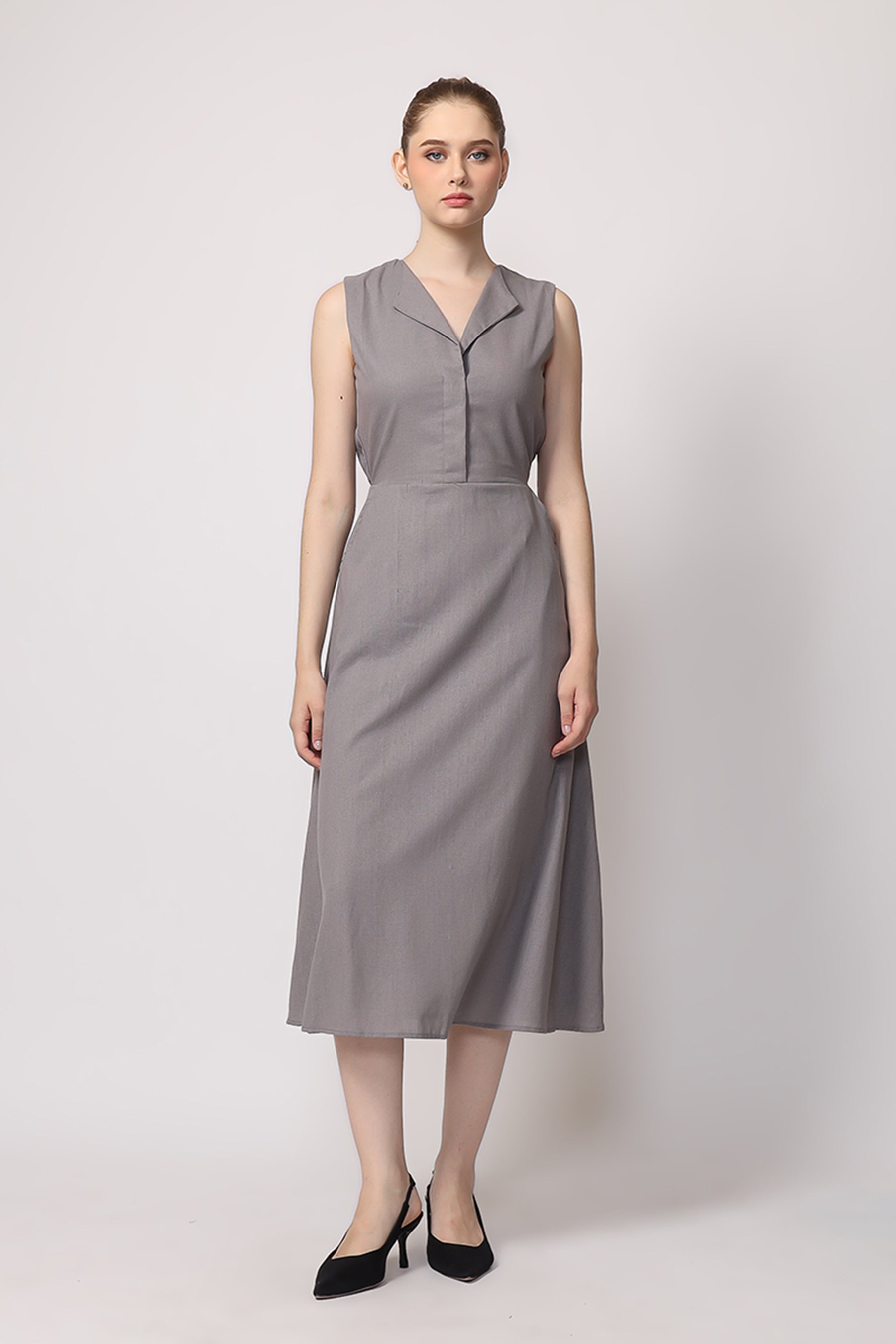 Lucia Dress in Gray – Barli Asmara